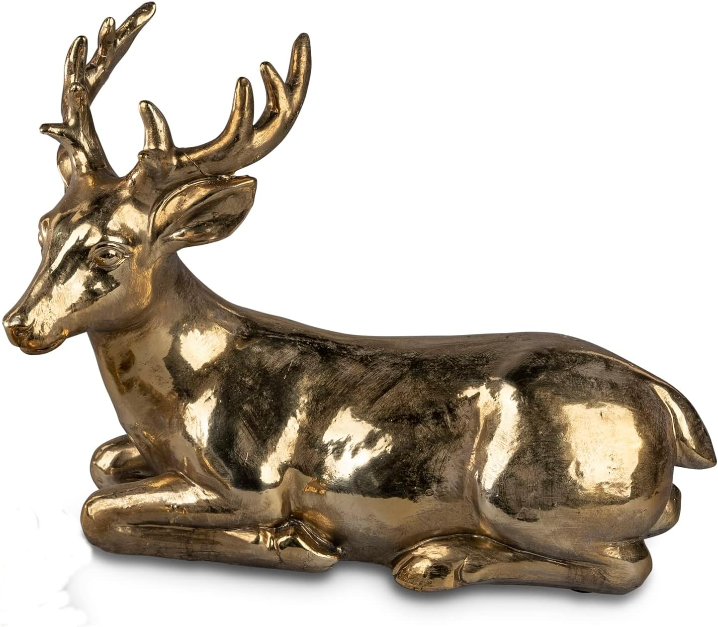 dekojohnson großer Deko-Hirsch antik Gold Weihnachtsdeko Rentierdeko ...