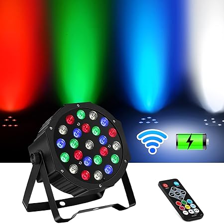Amazon.com: Rechargeable Stage Par Lights U`King RGB 36 LED Battery ...