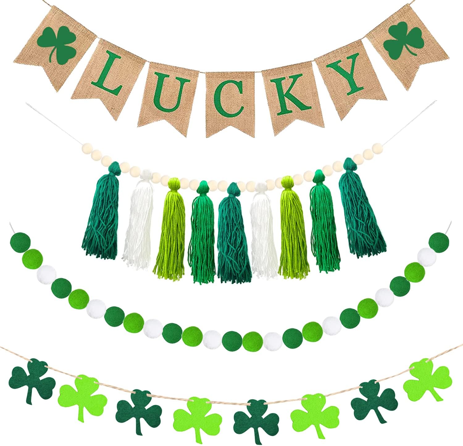 Amazon.com: Medoore 4-Piece St. Patrick's Day Garland Set: Boho Tassel ...
