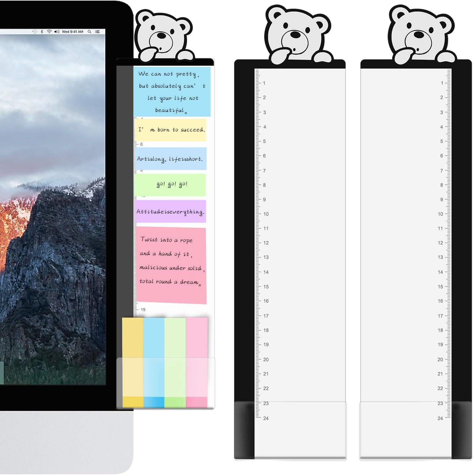 Amazon.com : Memo Board for Computer Monitor - 2Pcs Transparent Acrylic ...