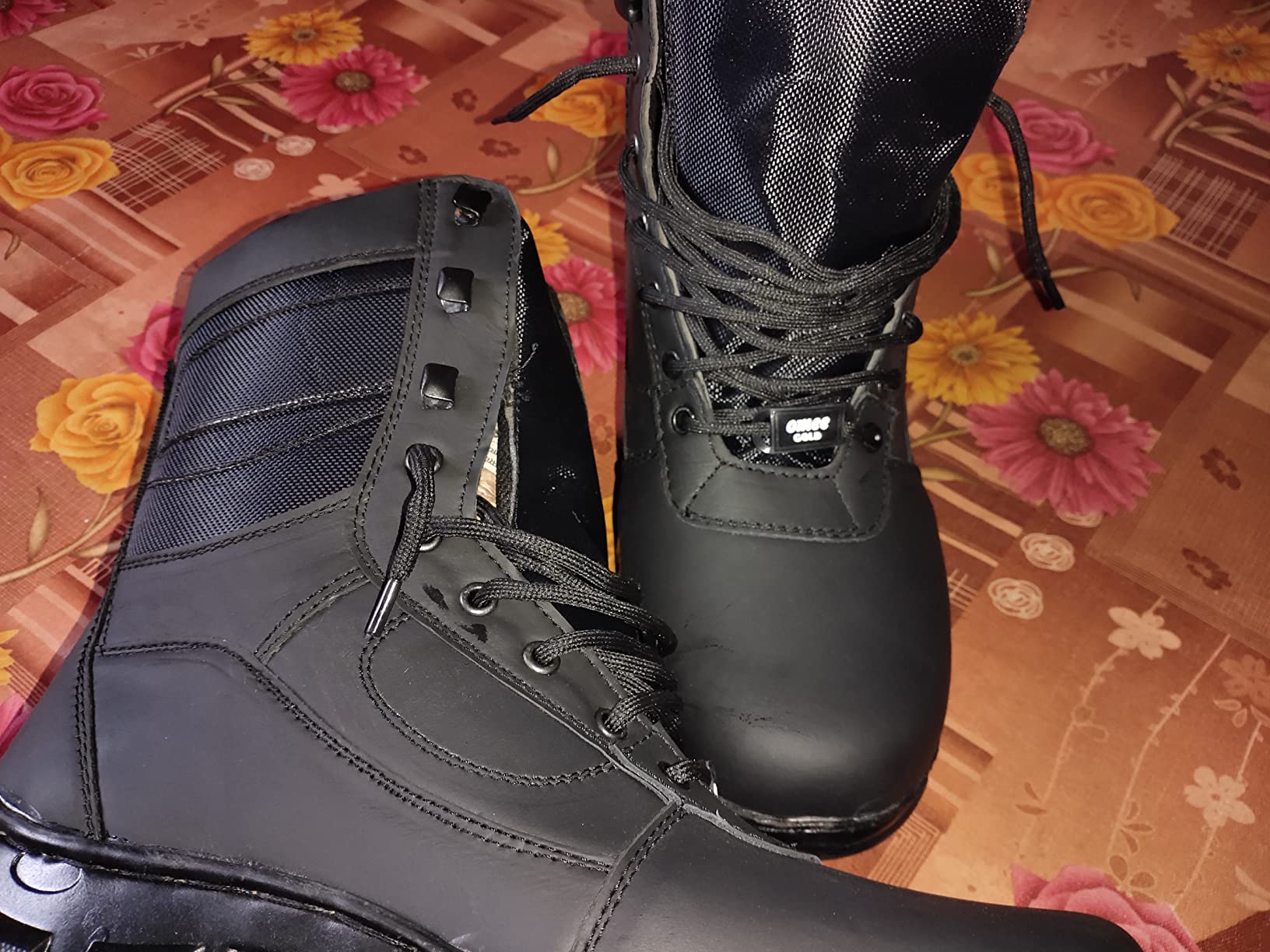 Buy Men's Black Genuine Leather NCC Military Army Boot Shoes (Kala ...