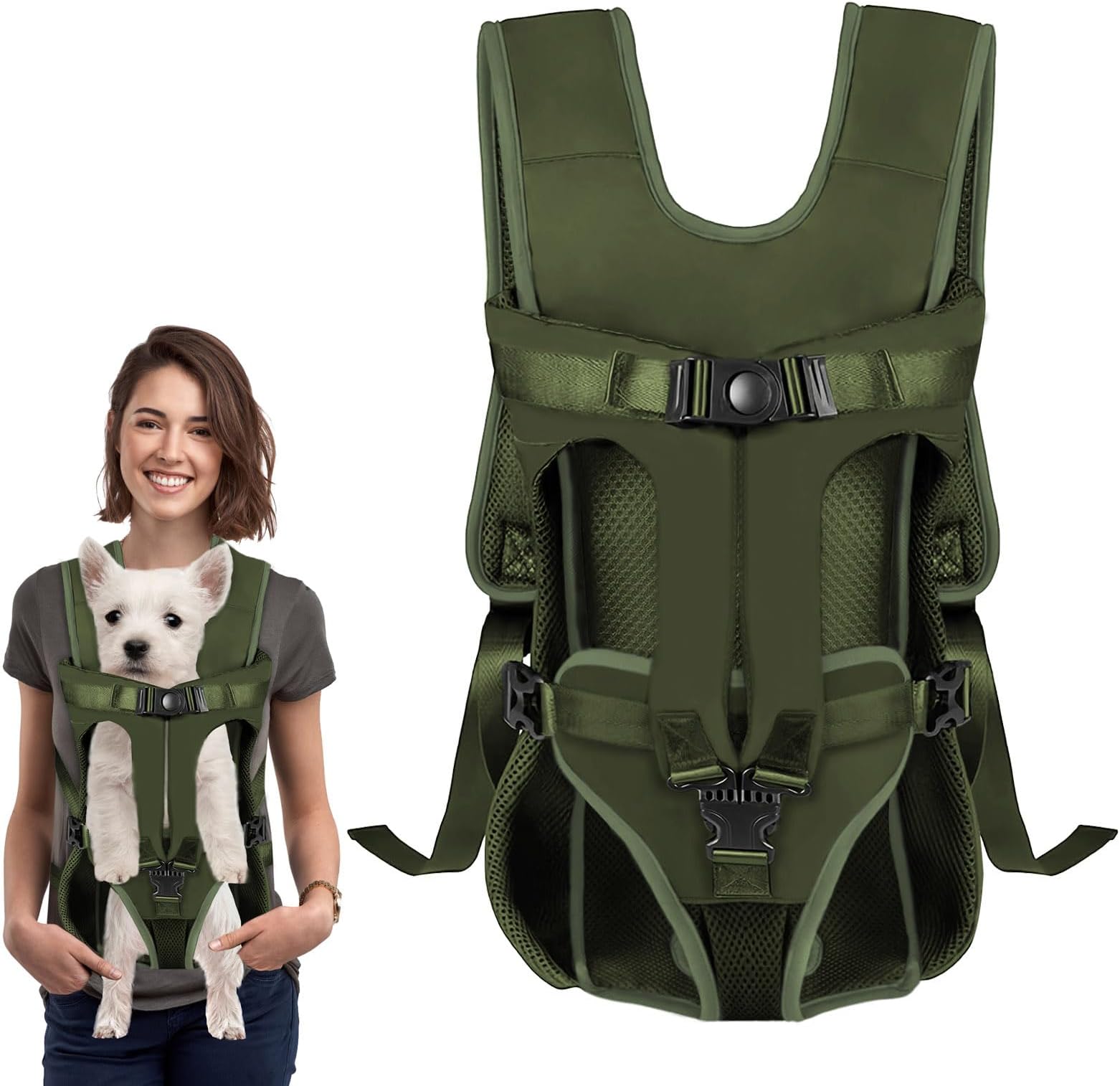 Amazon.com : Dog Front Carrier Backpack, Dog Backpack Carrier Soft Pad ...
