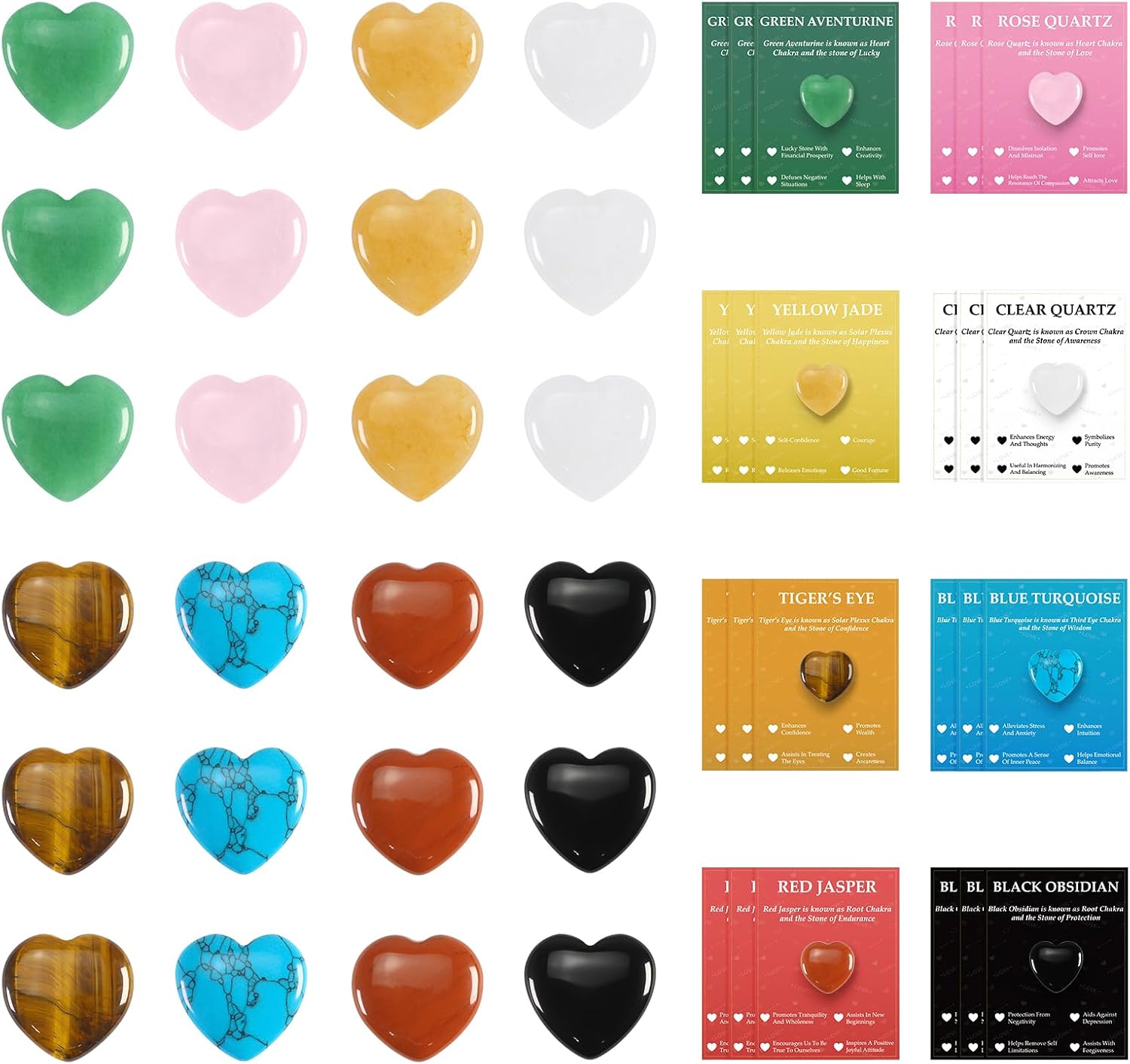 Amazon.com: 24pcs Colorful Rose Quartz Crystals, Mini Healing Stones ...