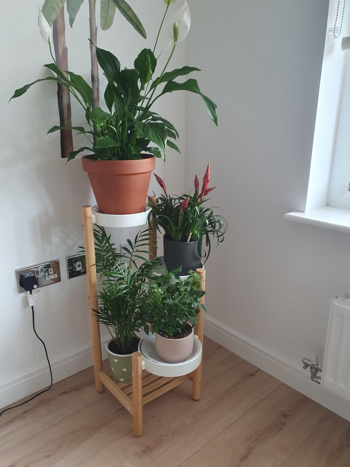 APRTAT 2 Tier Plant Stand Rack with Storage, Bamboo Plant Stands Indoor ...