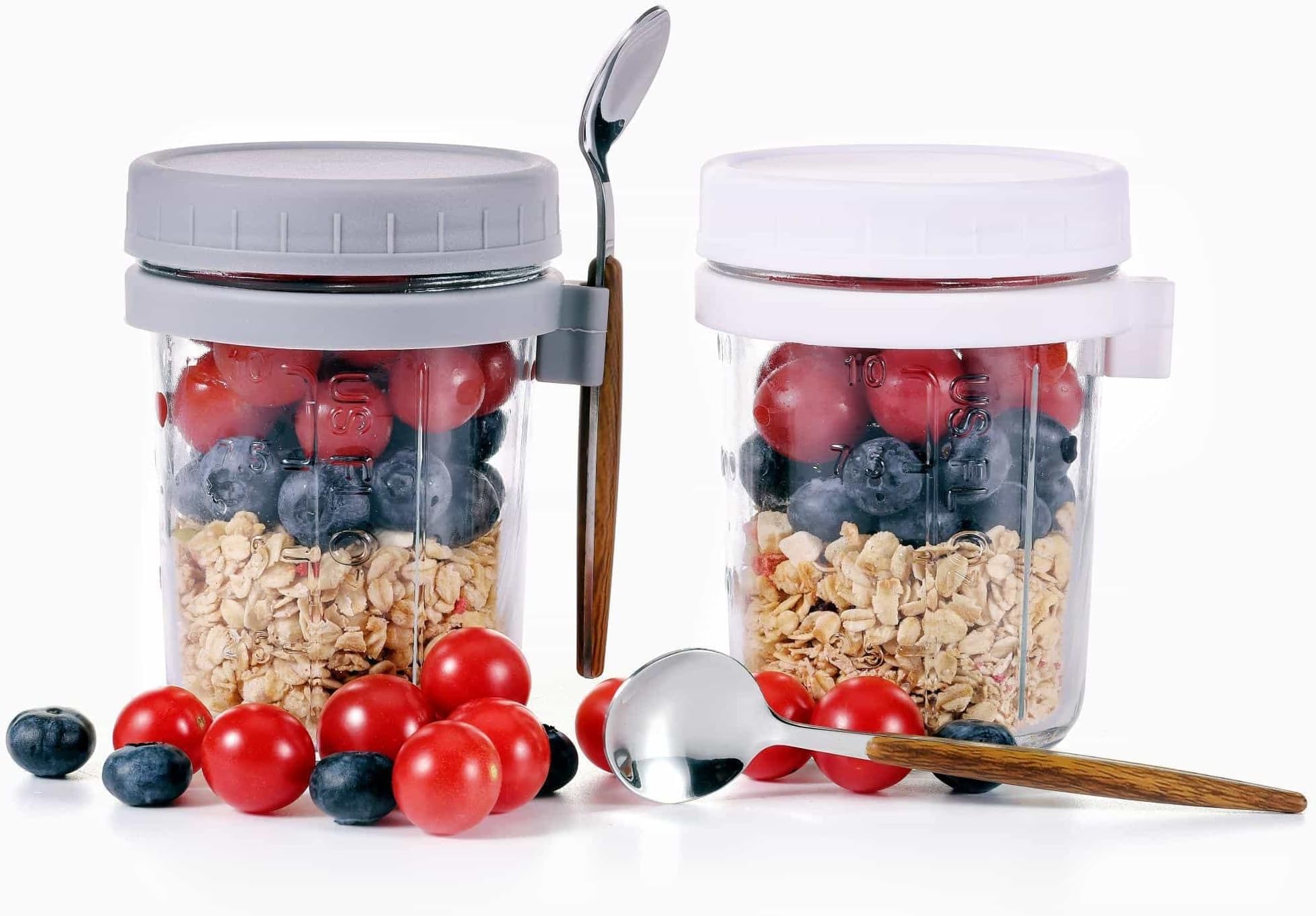Eidoct Overnight Oats Container 2-Pack, Overnight Oats Jars with Lid ...