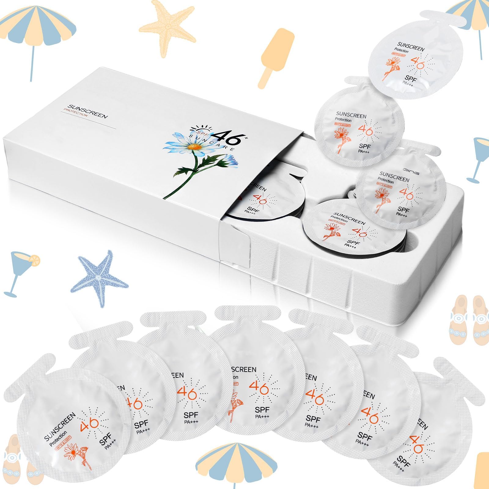 Amazon.com: Heigble 100 Pcs Sunscreen Bulk Travel Size Sunscreen SPF 46 ...