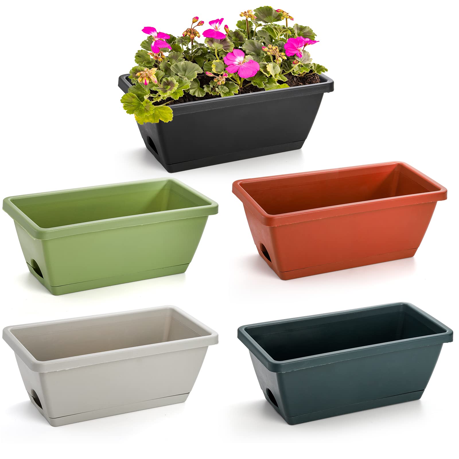 Snapklik.com : Hedume 5 Pack 14 Inches Flower Window Box, Plastic ...