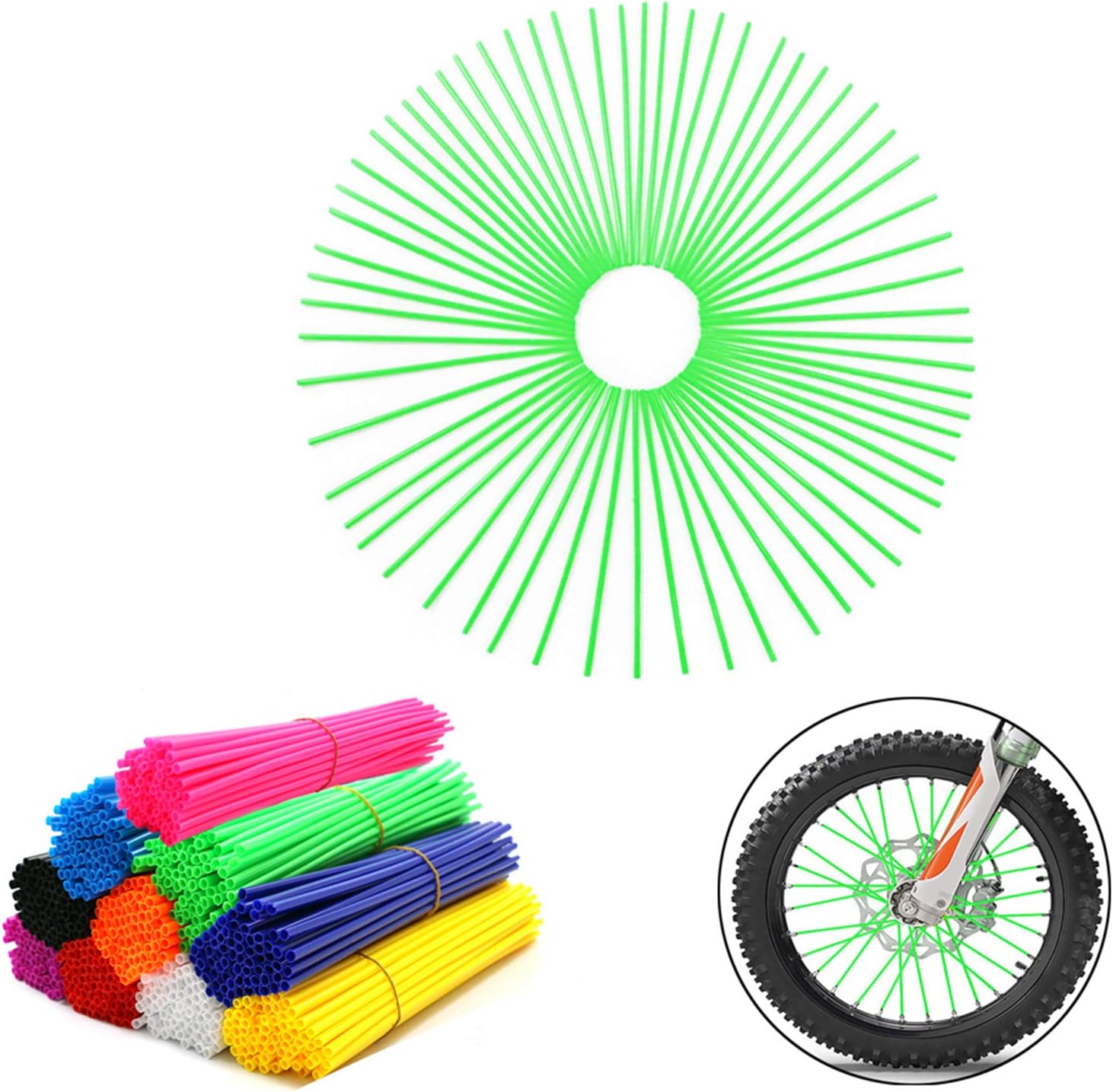 Amazon.com: 72Pcs Universal Spoke Skins Covers，Wheel Spoke Wraps Skins ...