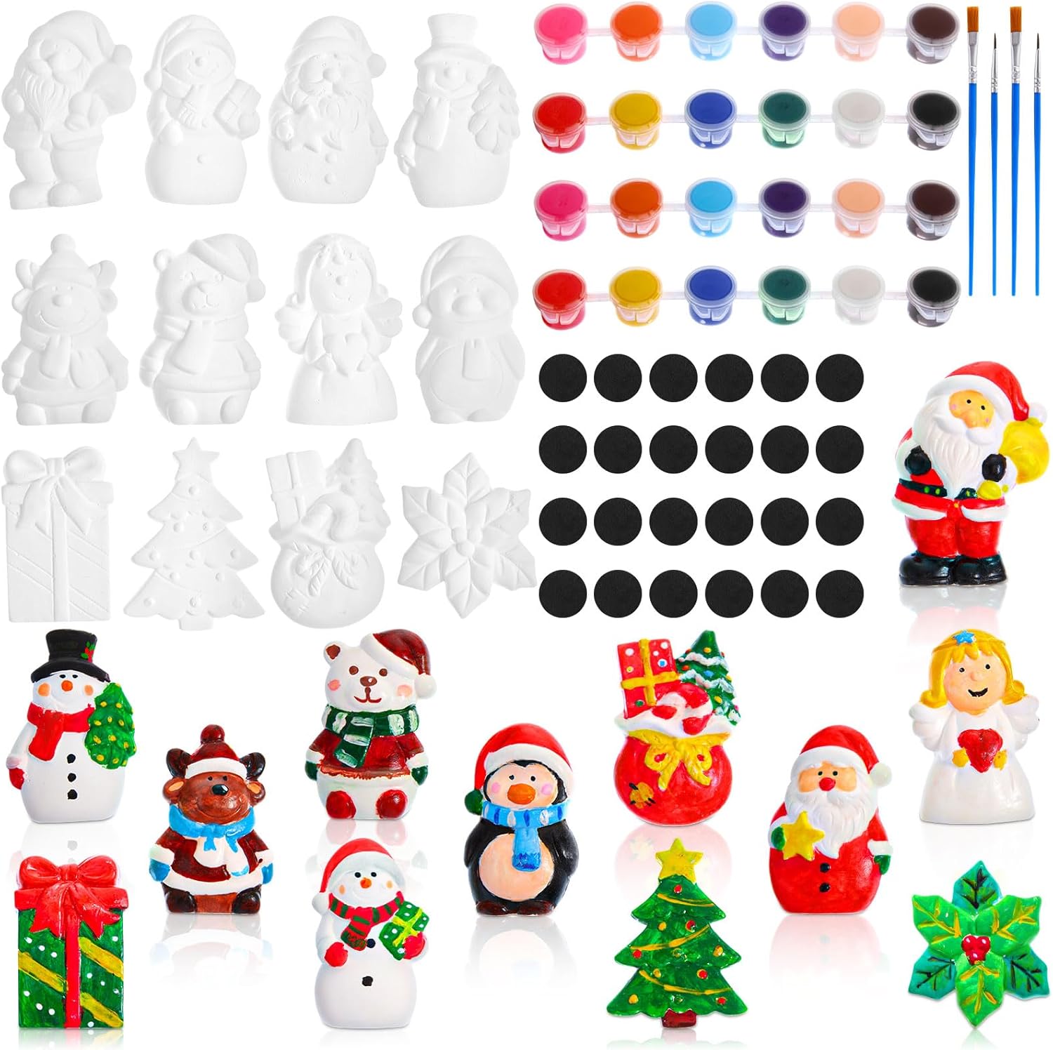 Amazon.com: Soaoo 24 Set Christmas Ceramics to Paint DIY Painting Kit ...
