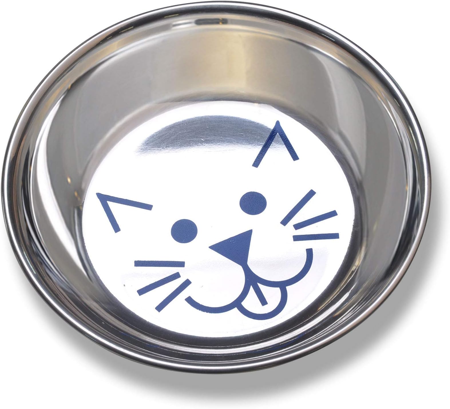 Van Ness Pets Whisker-Friendly Stainless Steel Cat Bowl, Wide Saucer ...