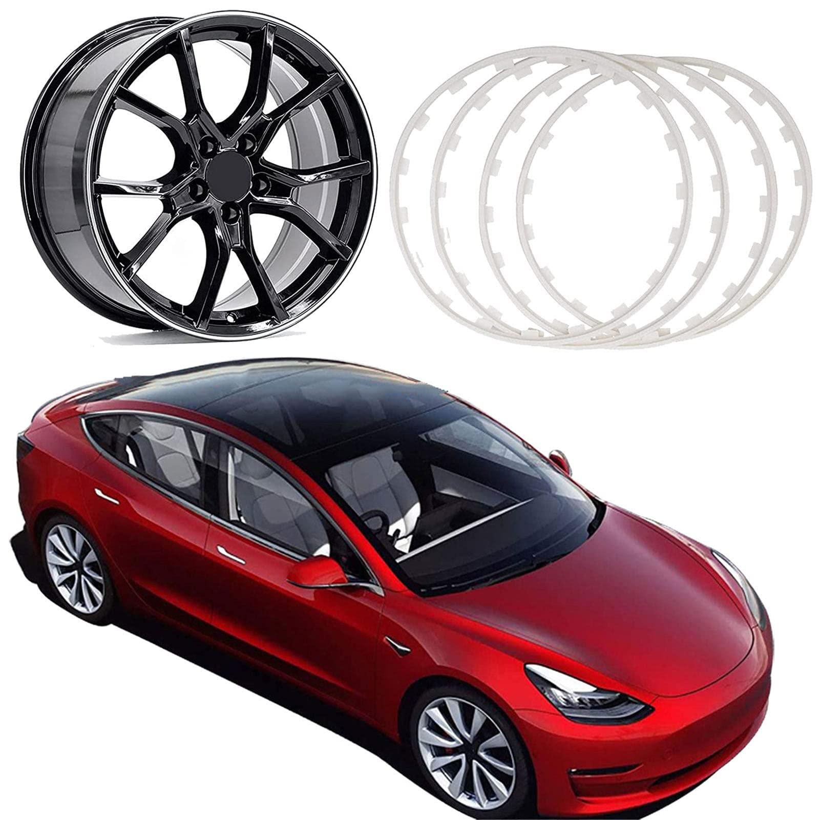 Buy ECHBH Wheel Rims Hub Protectors Strip, Wheel Protection Ring Tire ...