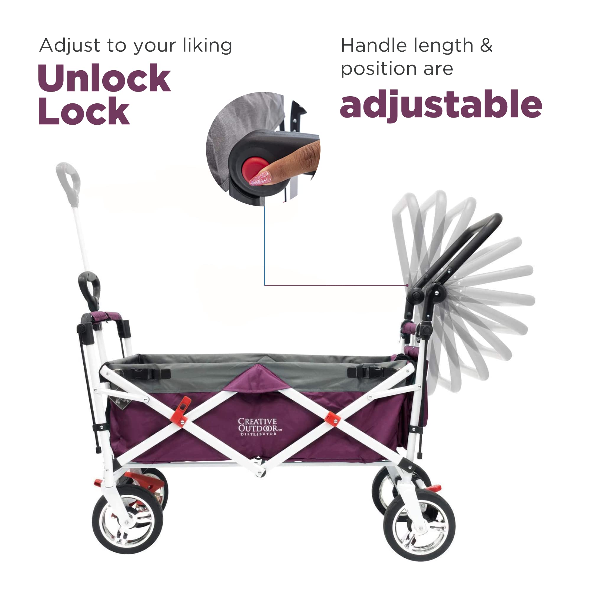 Snapklik.com : Creative Outdoor Wagon For Kids Push Pull Collapsible ...