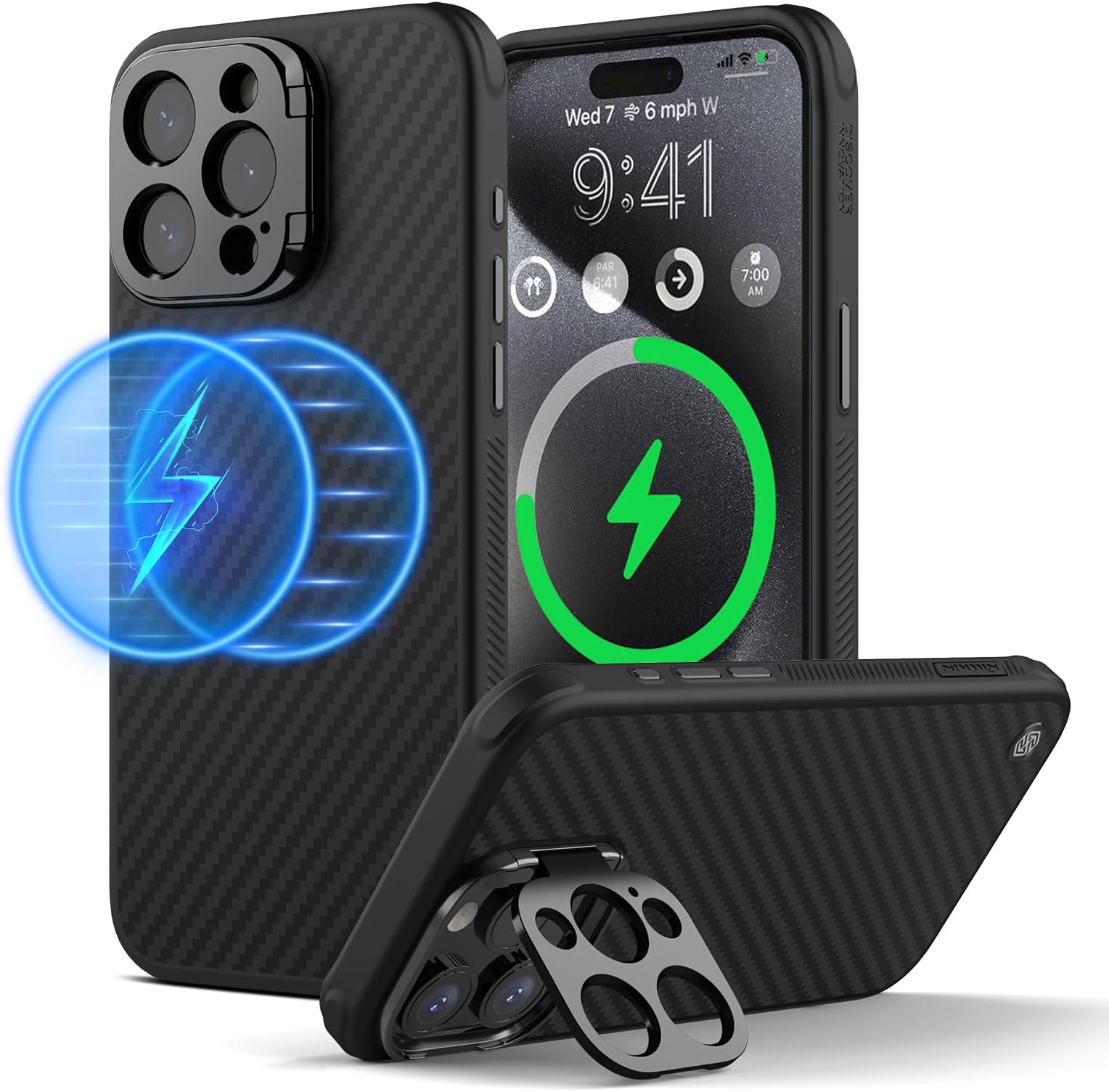 Nillkin for iPhone 15 Pro Max Phone Case, CamShield Carbon Fiber Prop ...