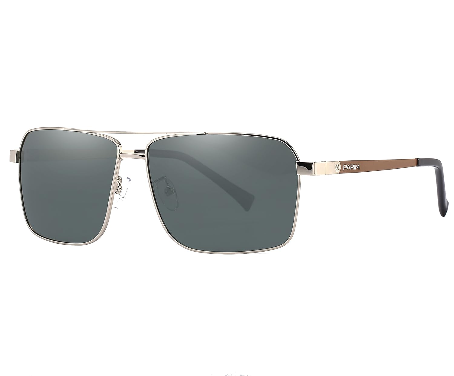 Buy PARIM Polarized Rectangular Men's Sunglasses - (11002 K1|62|Grey ...