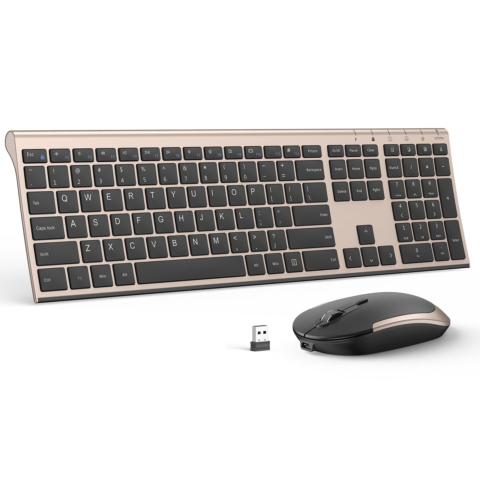 Amazon.com: Rechargeable Wireless Keyboard Mouse Combo, Vssoplor 2.4GHz ...