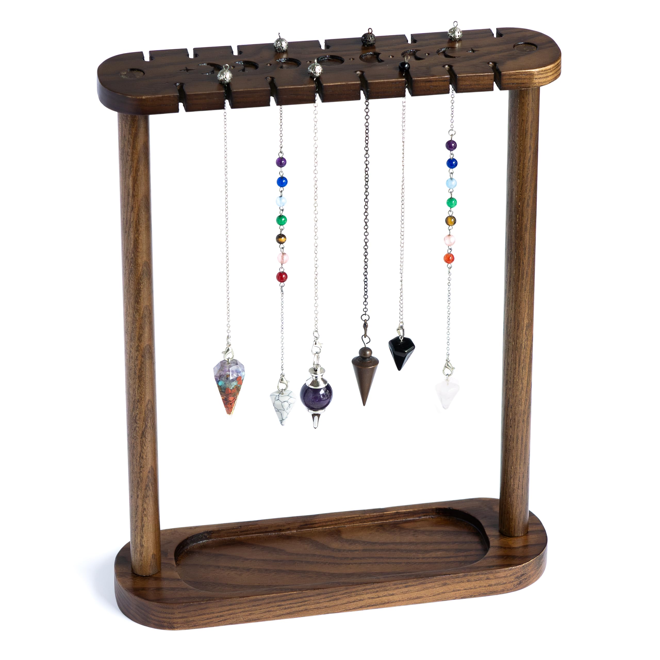 Amazon.com: Kihomi Pendulum Display Stand with Tray - Wooden Necklace Stand, Crystal holder for ...