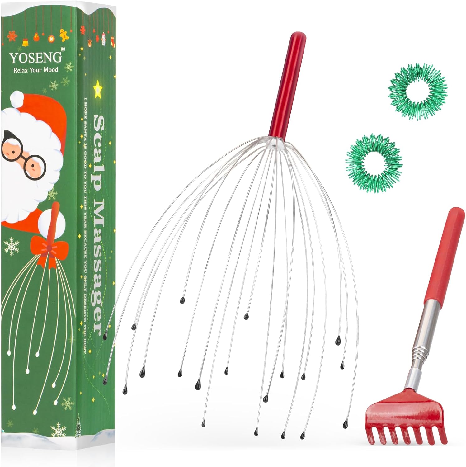 Amazon.com: Yoseng Head Massager Scalp Massager,with Back Scraper 20 ...