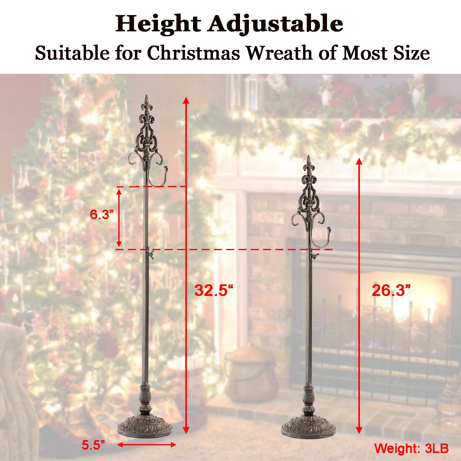 Wreath Stands for Display, Metal Wreath Holder Stand, Standing Wreath ...