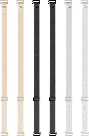 WLLHYF Bra Straps 3 Pairs 40cm Elastic Detachable Adjustable Non-Slip Sew Dress Straps Hanging ...