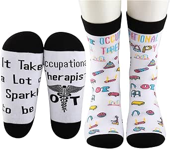 Amazon.com: MBMSO 2 Pairs Occupational Therapist Gifts Socks OT ...