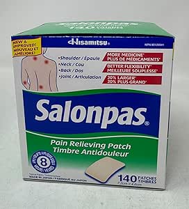 Salonpas Japanese Pain Relieving Patch – 140-Count Fast-Acting Relief ...