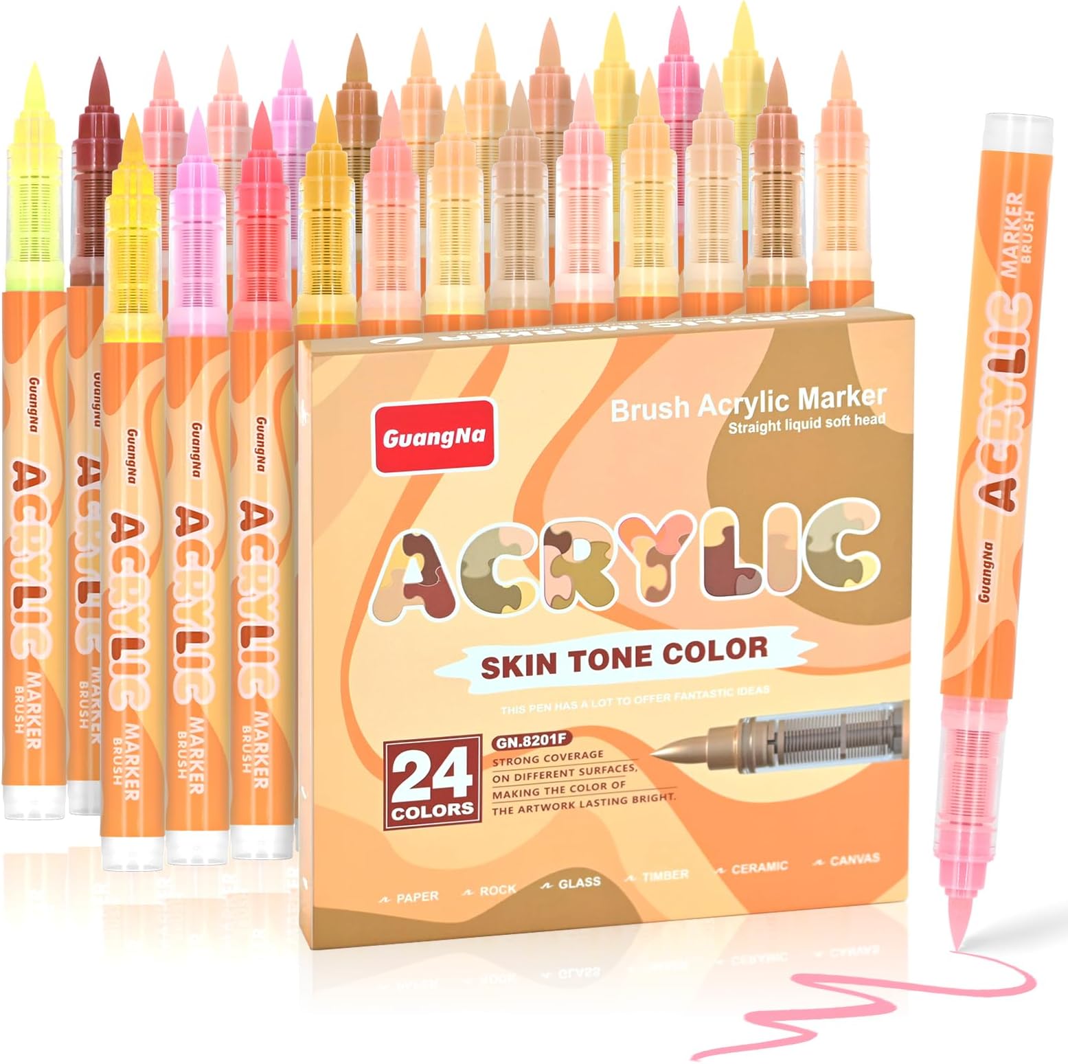 Amazon.com: CeleMoon Skin Tones Acrylic Paint Pens, Extra Bruh Tip Art ...