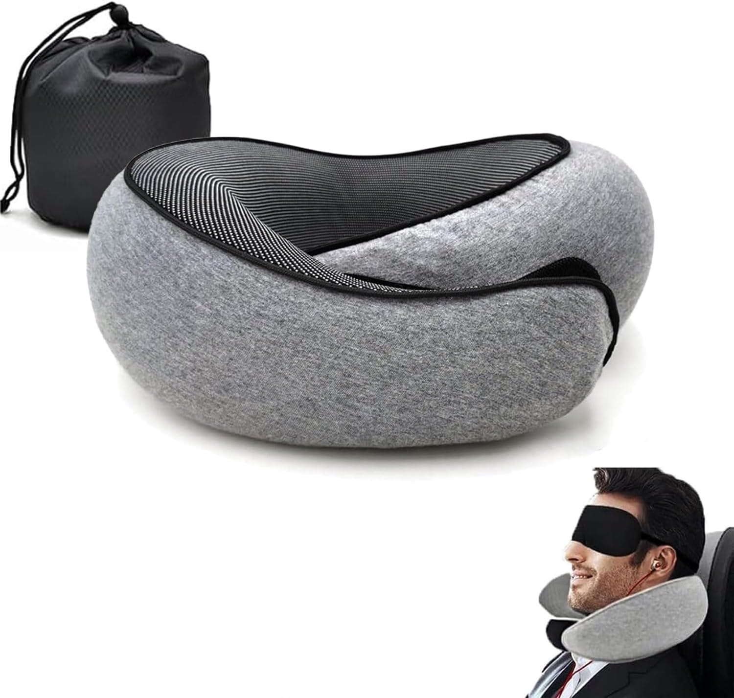 Amazon.com: Wander Plus Memory Foam Travel Pillow, Comfortable Double ...