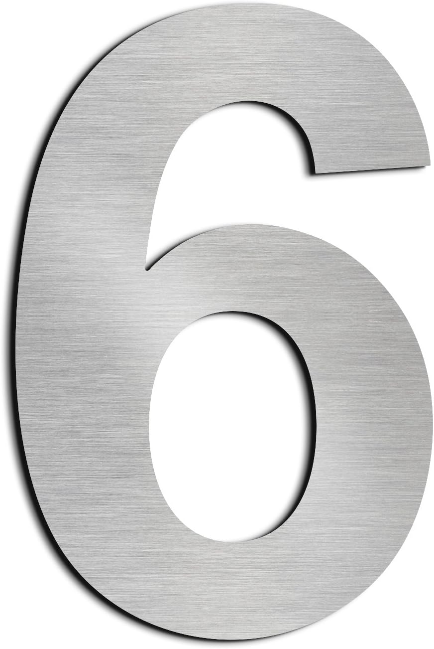 Brushed House Number 6 Six / 9 Nine-15.3cm 6in-Made of Solid 304 ...
