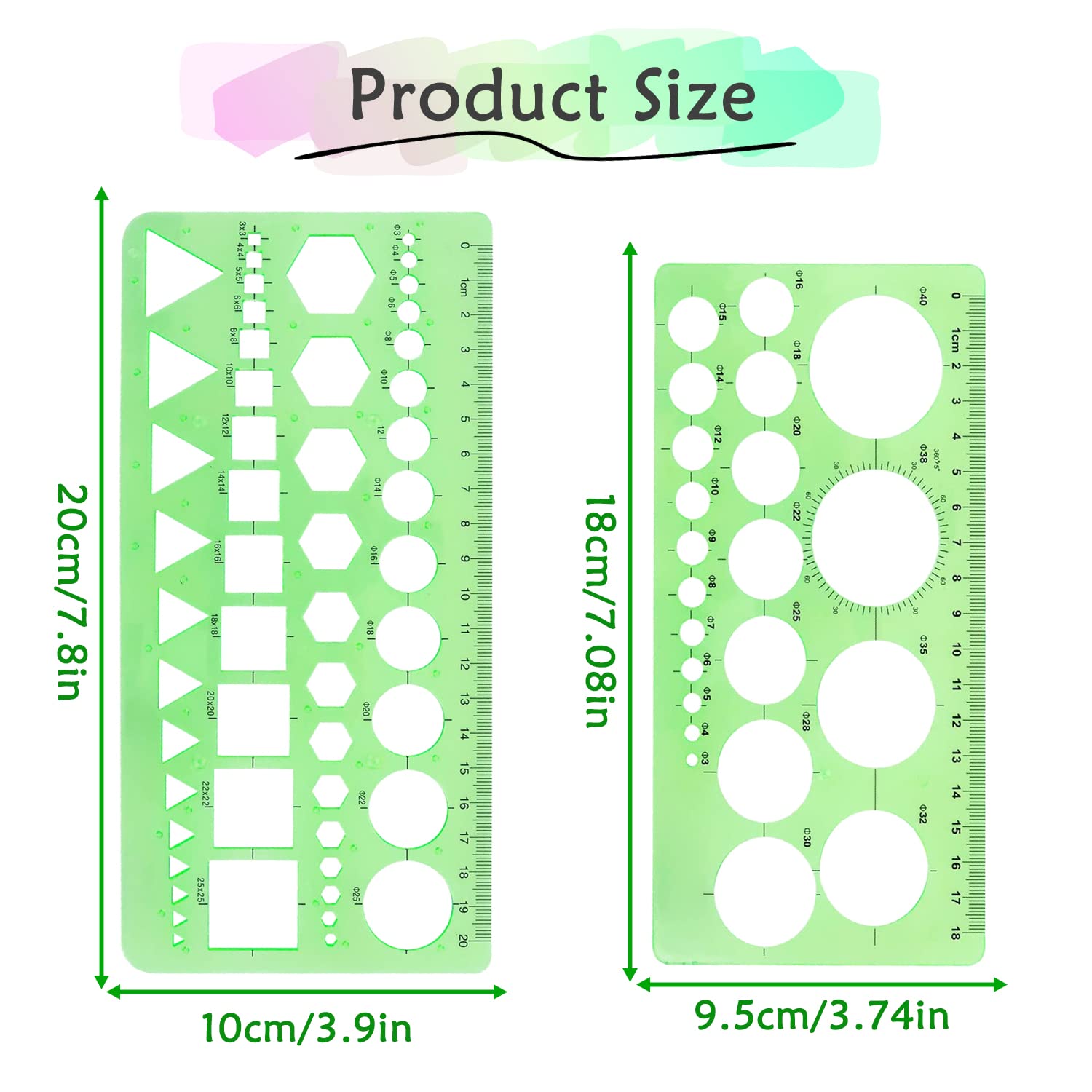 RIVIEVAL 2 Pcs Circle Template Geometric Stencils Circle Stencils ...