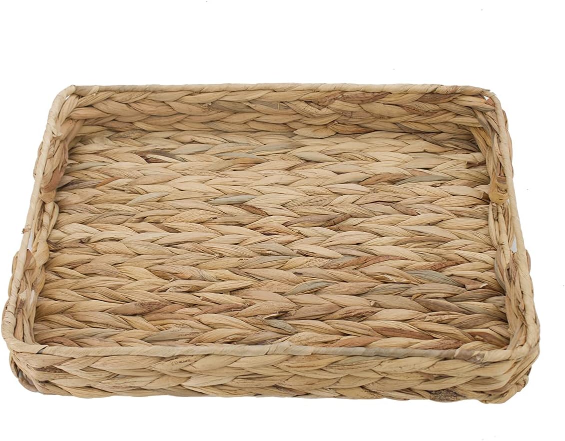 Amazon.com: YRMT Water Hyacinth Serving Tray Round Woven Tray with ...