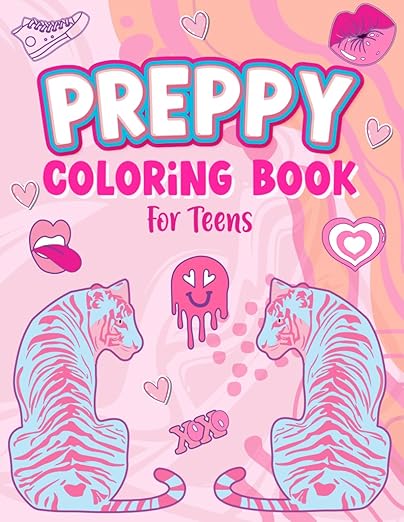 Amazon.com: Preppy Coloring Book For Teens: 50 Pages Hip Hop Cute ...