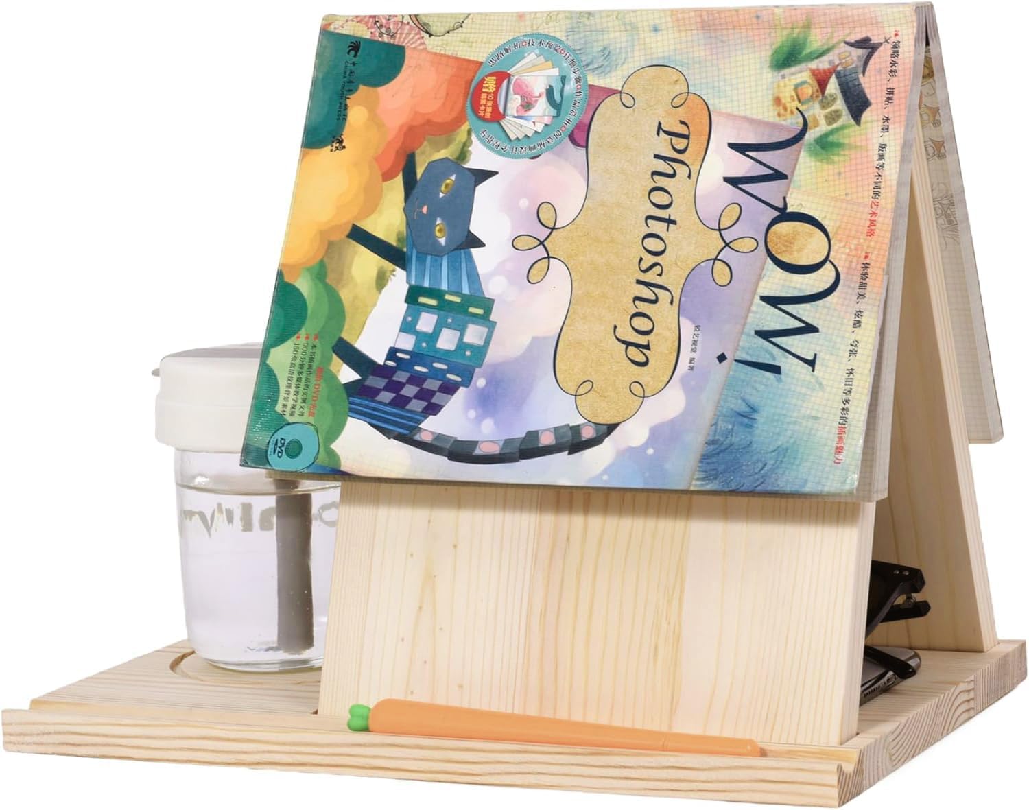 Amazon.com : LIFVEAN Triangle Wooden Book Holder - Unique Book Valet ...