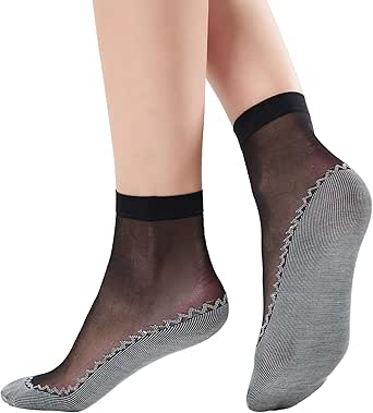 Amazon.com: WiliW 12 Pairs Women's Ankle High Sheer Thin Socks ...