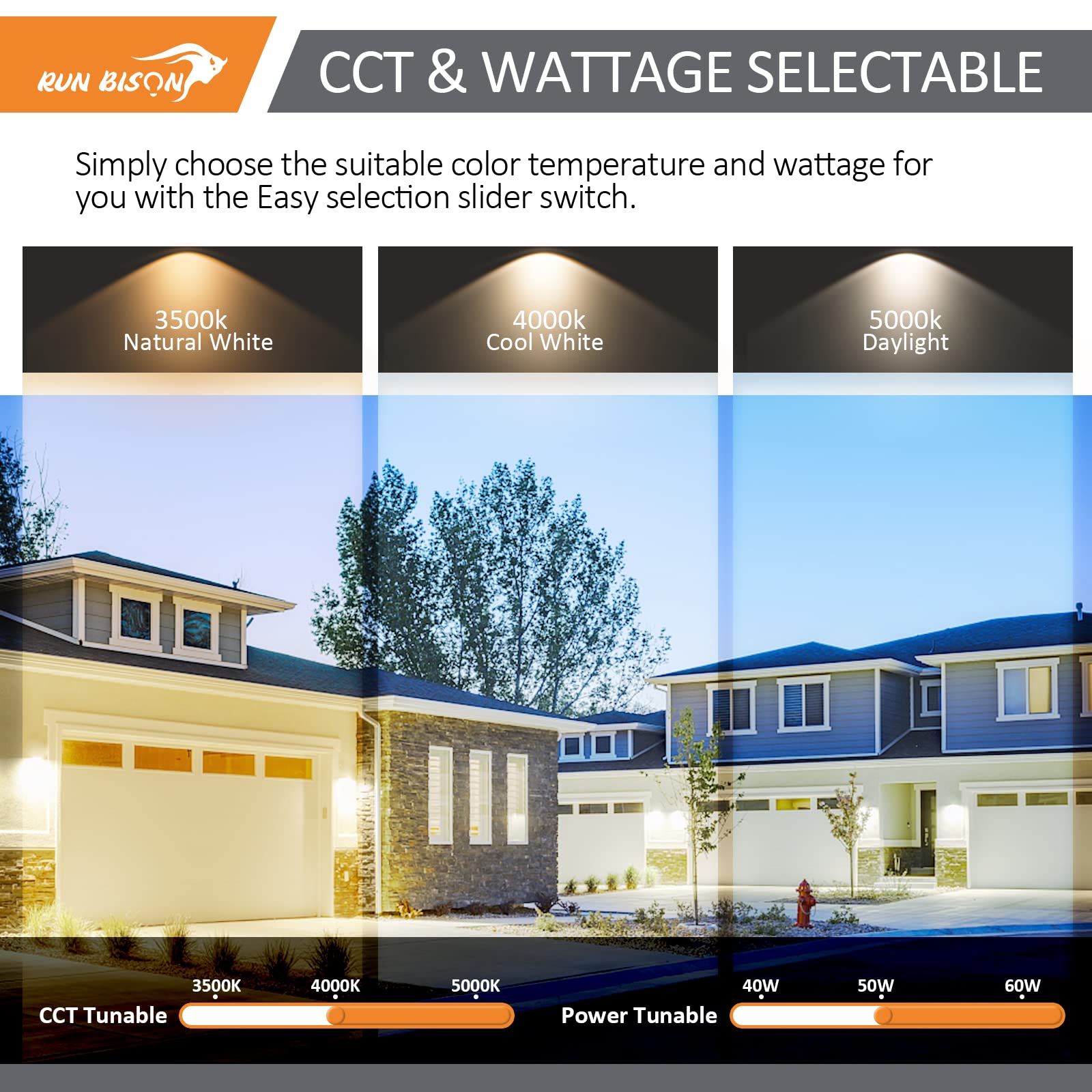 Outdoor Commercial Wall Pack Konlite LED Wall Pack Light - Selectable ...