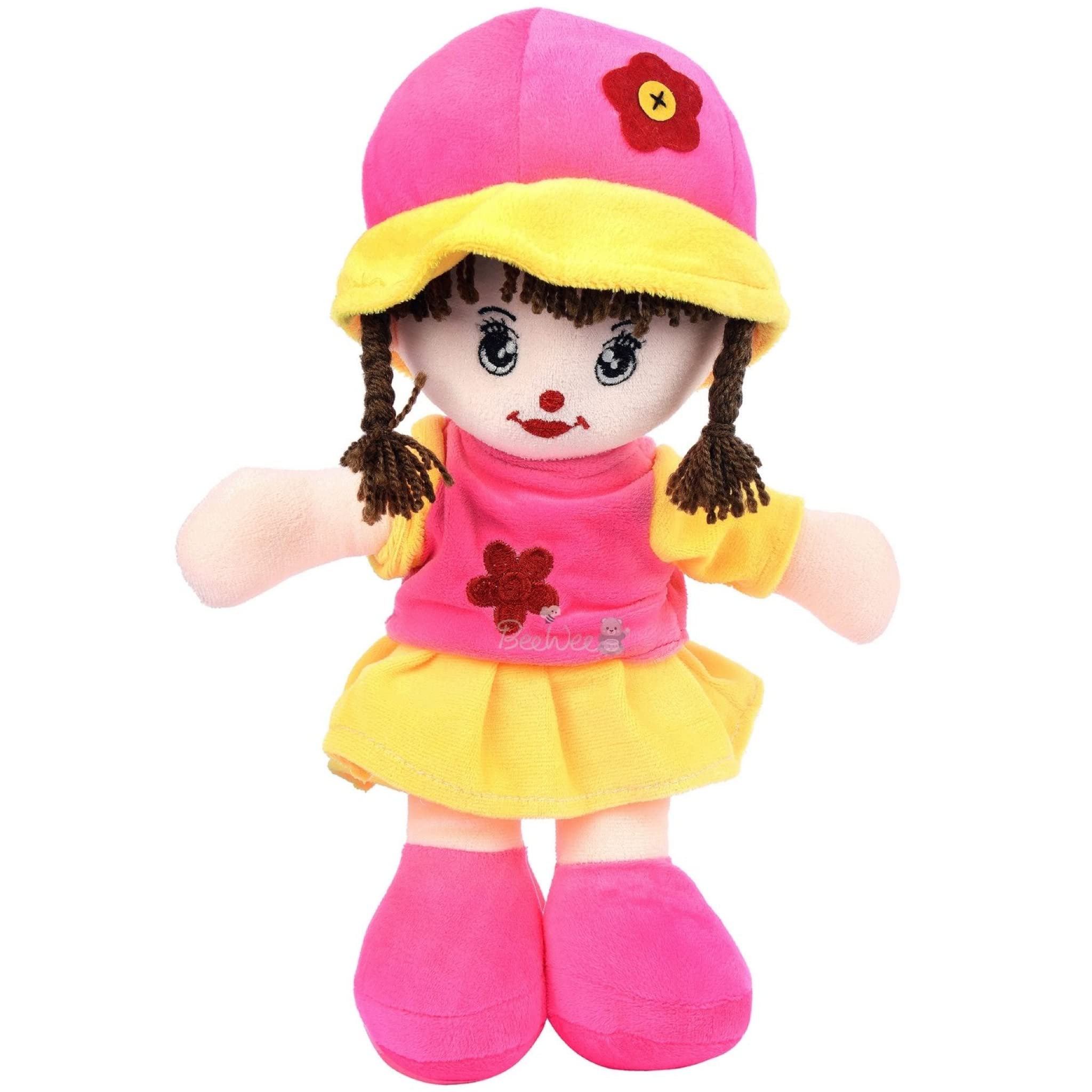 Buy BeeWee® - Addie Girl Plush Soft Doll Toy Huggable (35 Cms, Pink ...