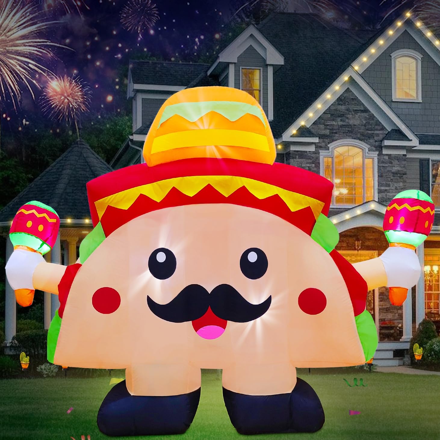 Snapklik.com : AerWo 6.6FT Cinco De Mayo Inflatables Taco Mexican Party ...