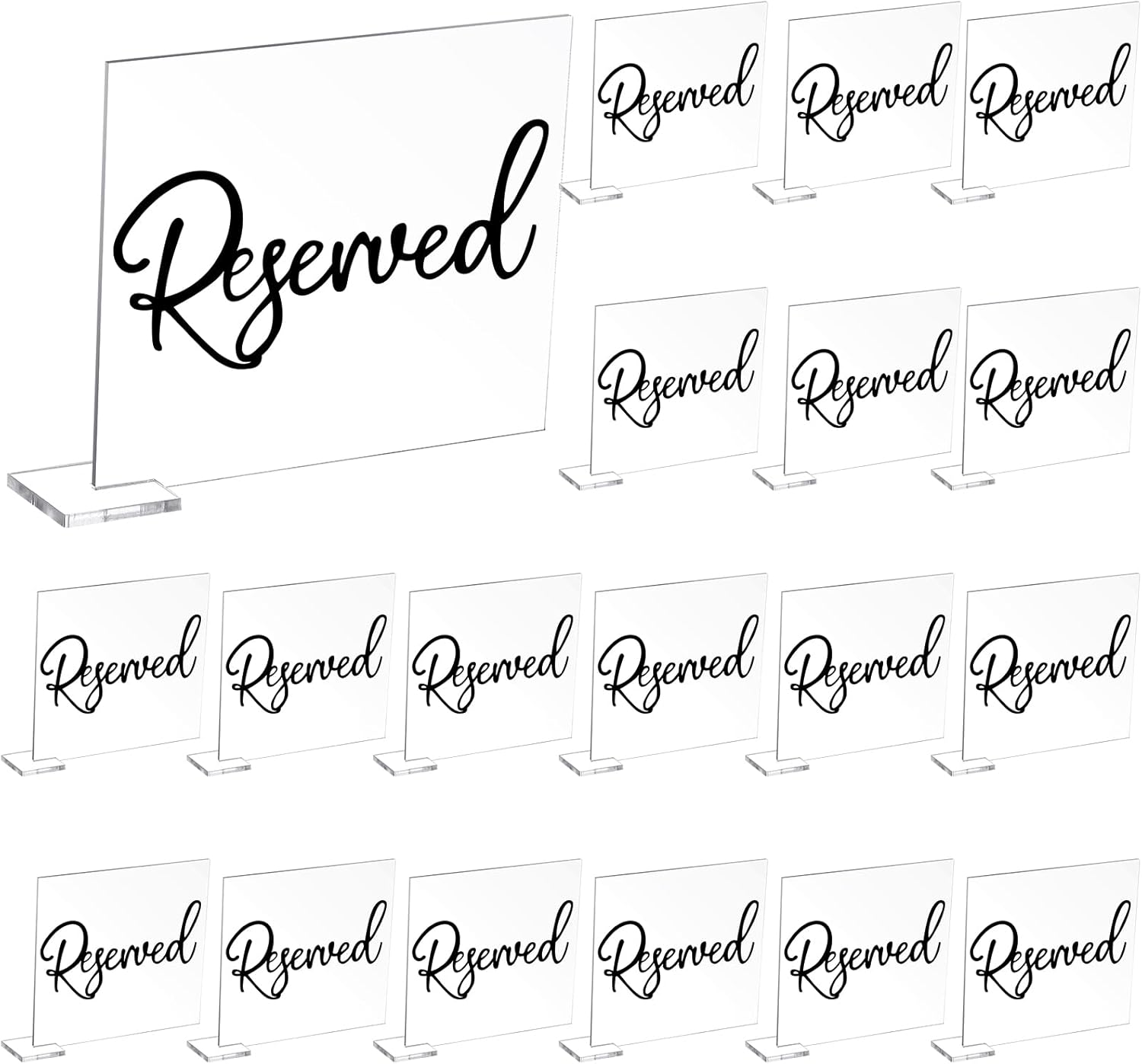 Amazon.com: Bucherry 18 Pcs Acrylic Reserved Table Signs for Wedding ...