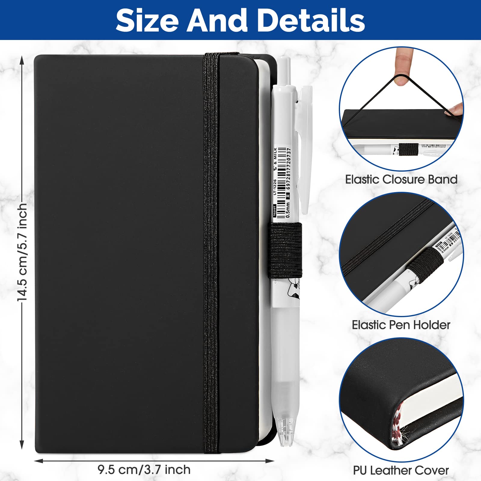 Laumoi 20 Pack Pocket Notebook Journals 3.7" x 5.7" Hardcover Small ...