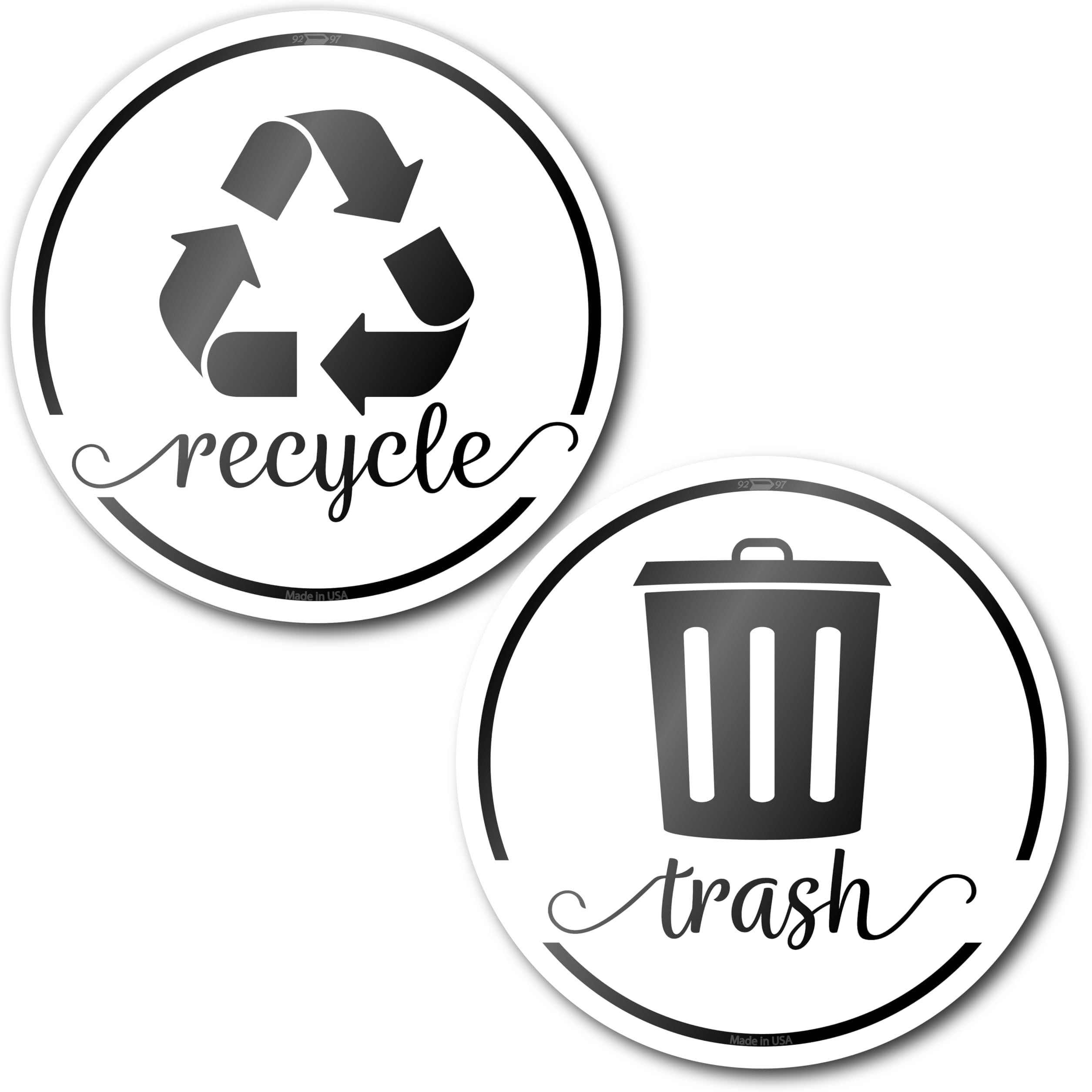 Amazon.com: Trash and Recycle Stickers Set of 2 | Indoor Outdoor UV ...