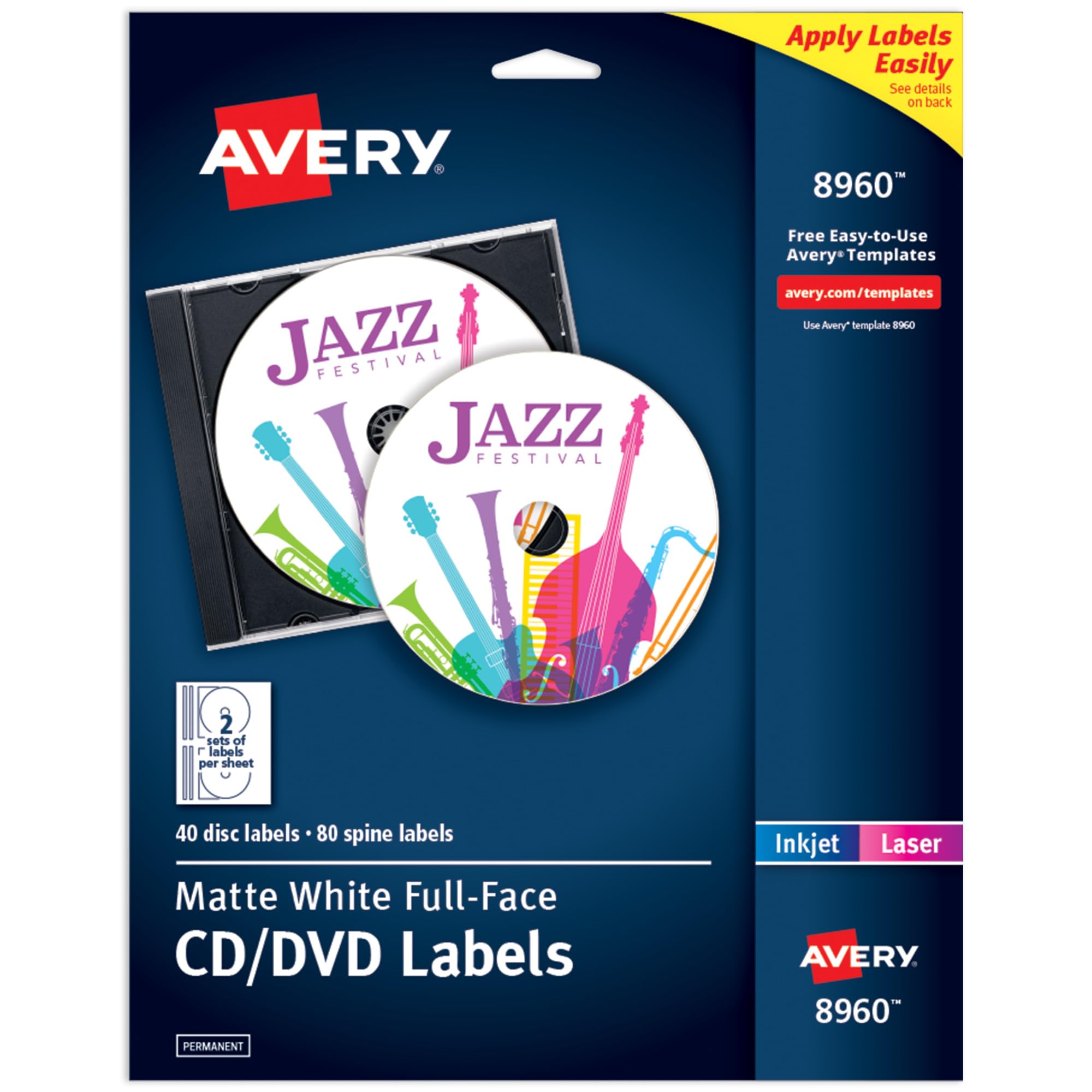 CD Labels, 80 Jewel Case Spine Labels : Amazon.ca: Office Products