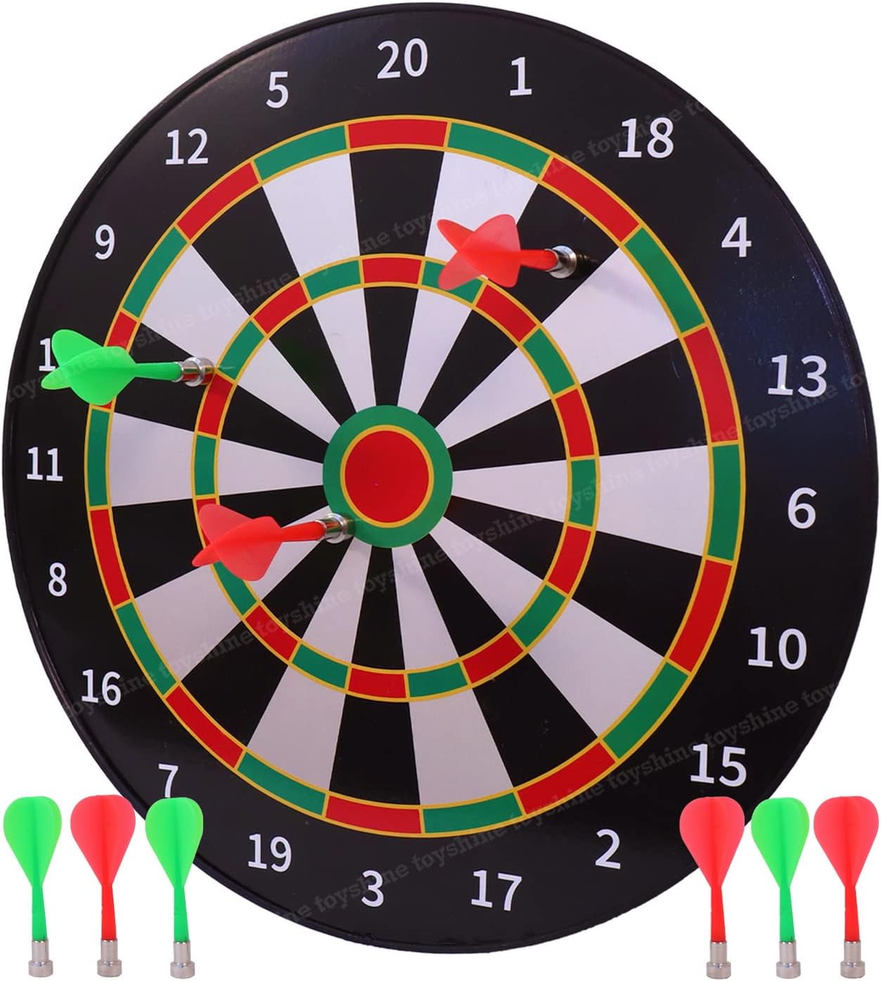 Toyshine Round Magnetic Dartboard Board Game Set - Bullseye Dartboard ...