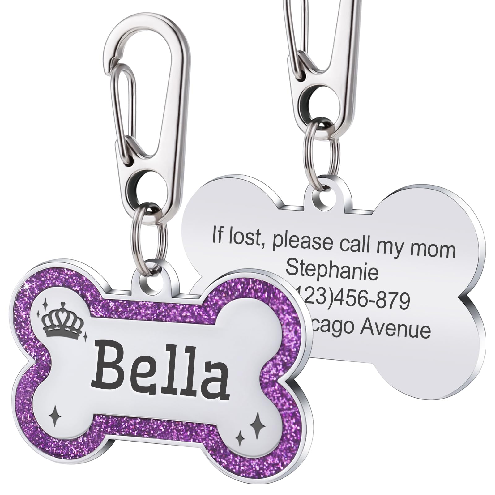 Amazon.com: Personalized Dog Tags Stainless Steel Pet ID Tags with ...