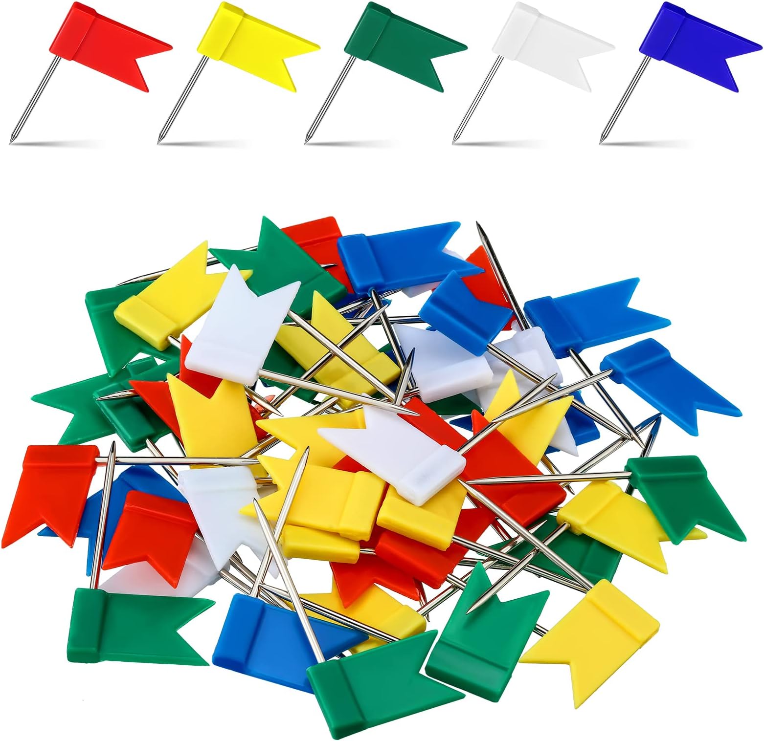Amazon.com : Outus 60 Pieces Multi-Color Map Flag Push Pins, Assorted ...
