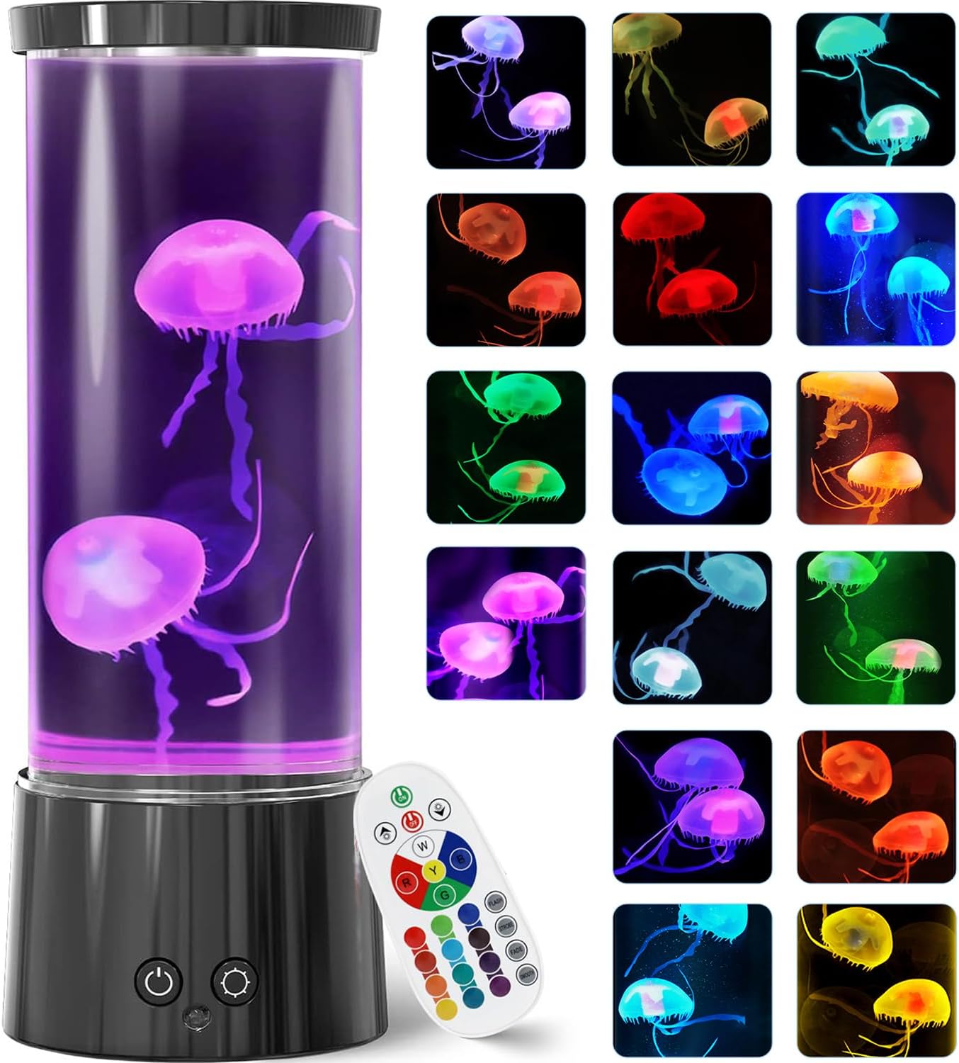 Merkury Multicolor LED Jellyfish Lamp, 9 Inch Height, 2 Artificial ...