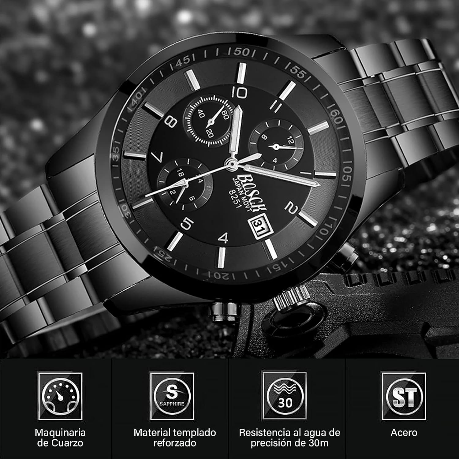 Reloj de Pulsera para Hombre, Original A Estrenar Correa Metalica ...