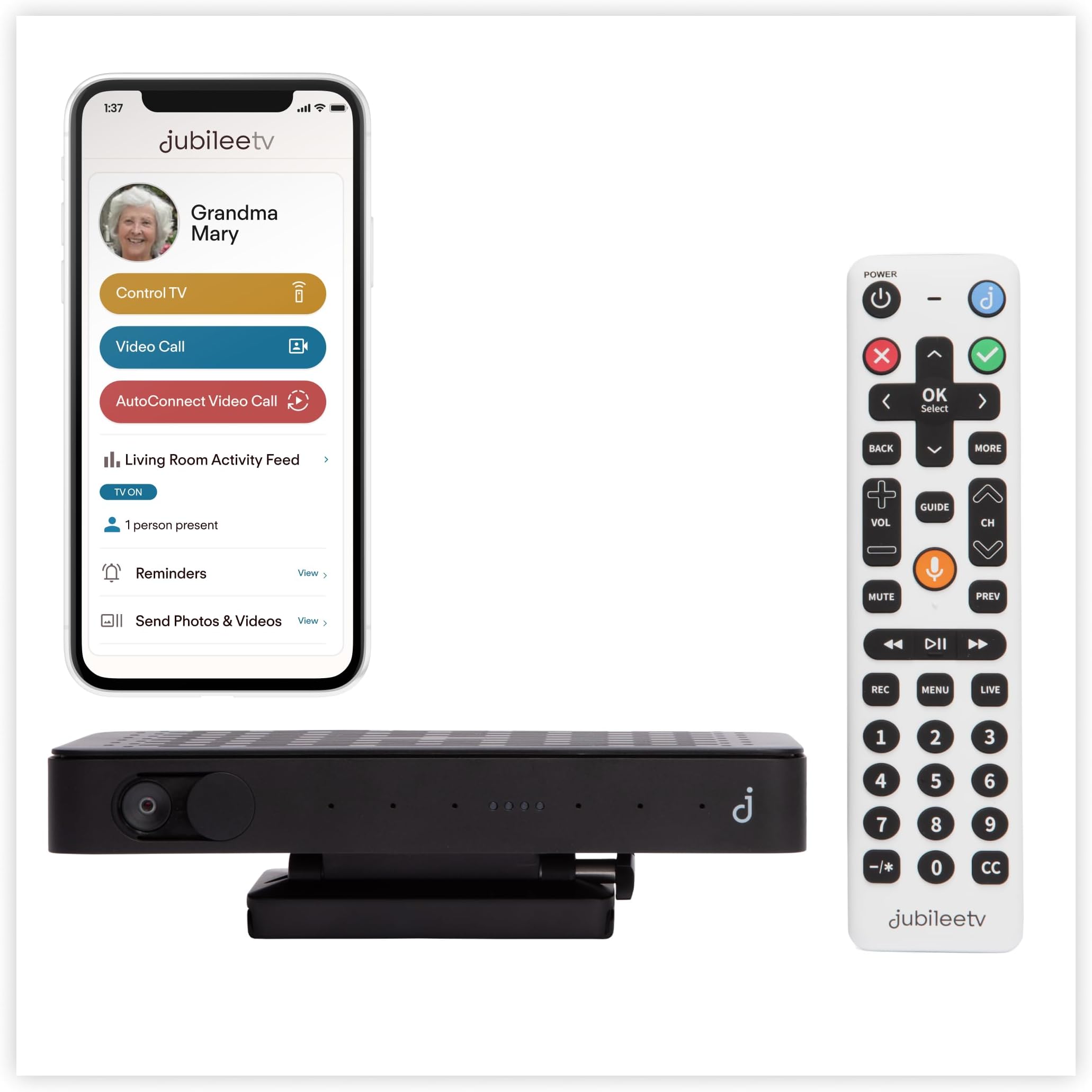 Amazon.com: JubileeTV: Universal Remote Control for Seniors, Easy to ...