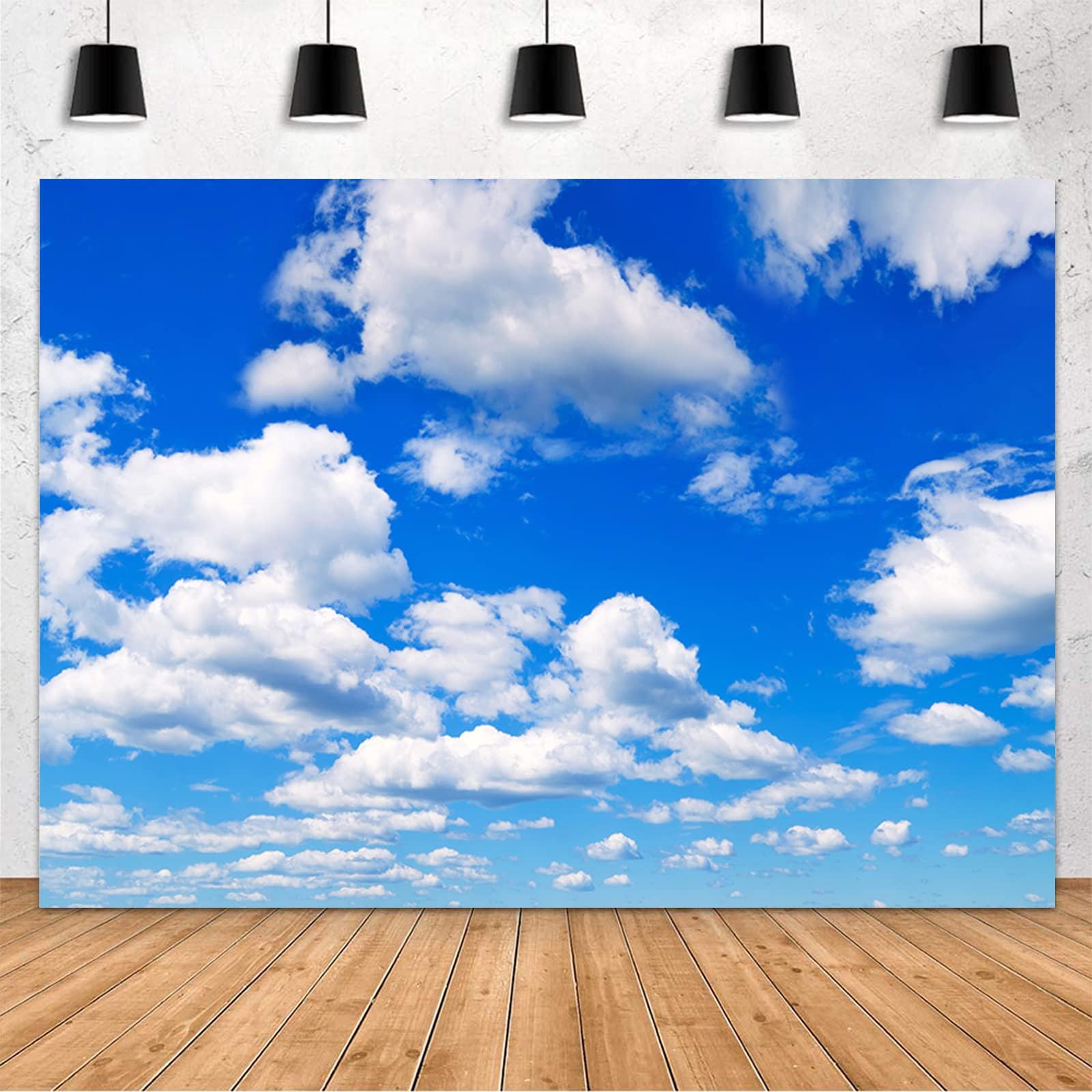 Amazon.com : MEHOFOND Blue Sky White Cloud Backdrop Sky Cloud ...