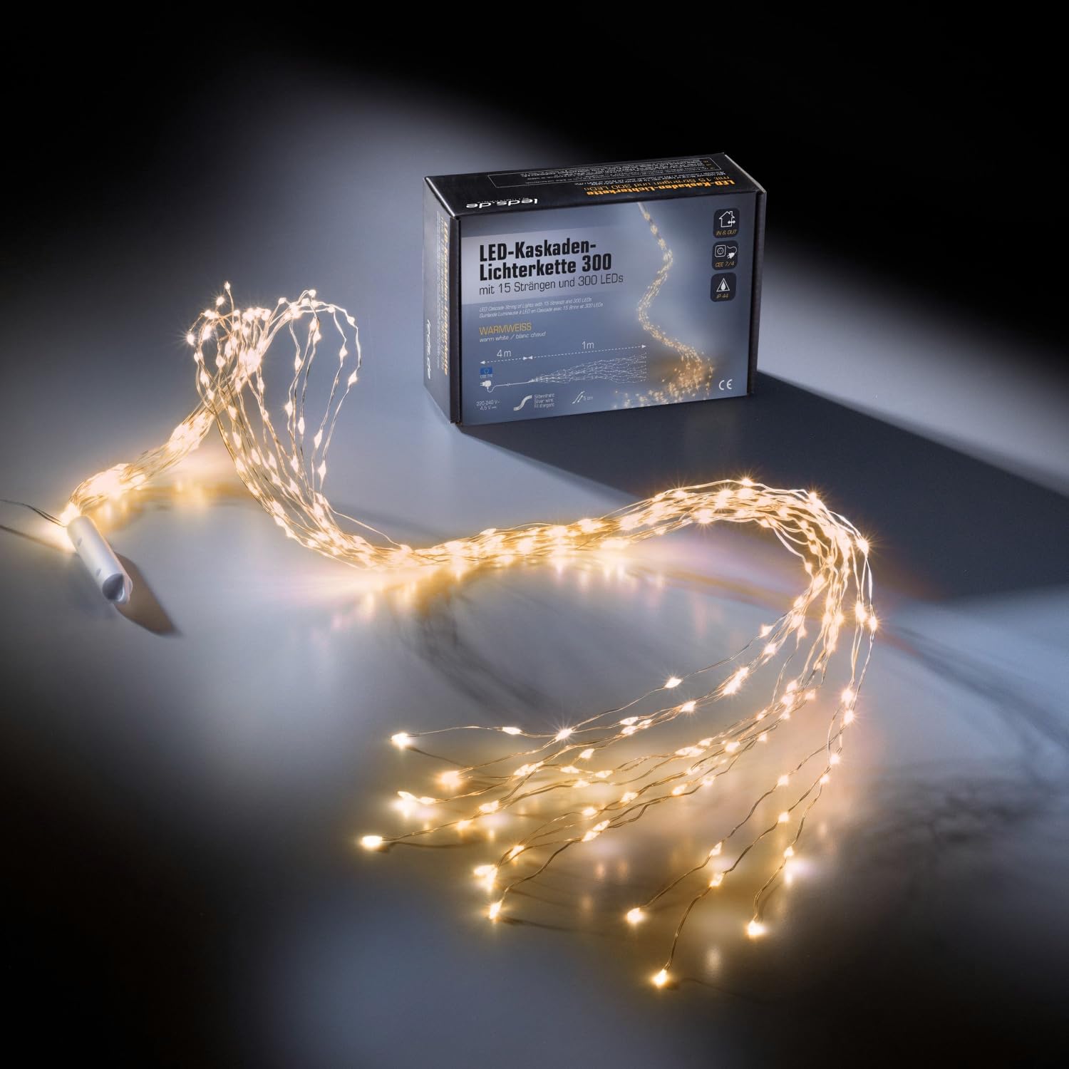 Cascading String Lights LALAPAO Outdoor Christmas String Lights Solar