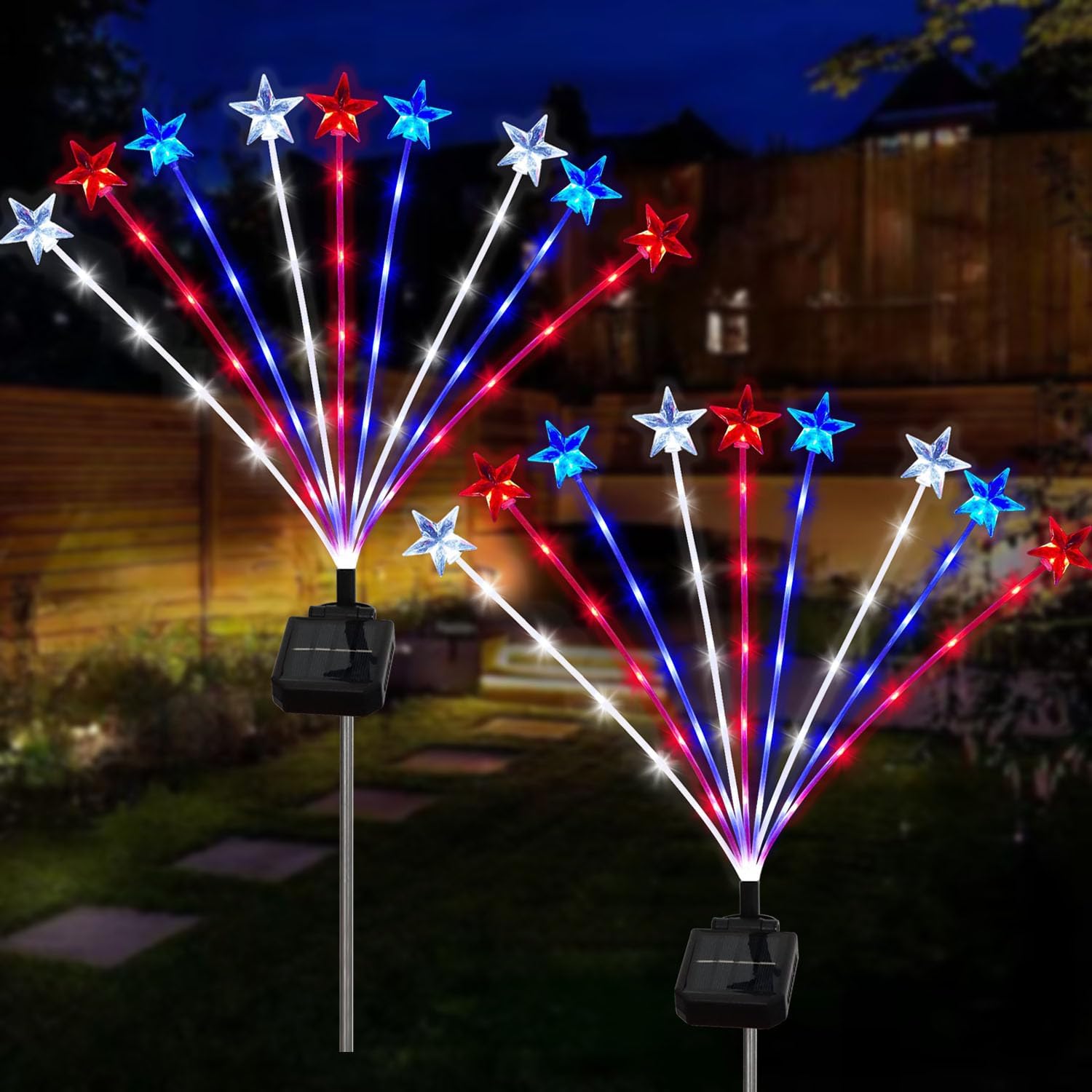 Amazon.com : 2 PCS Upgraded 4th of July Decorations Outdoor Lights with ...