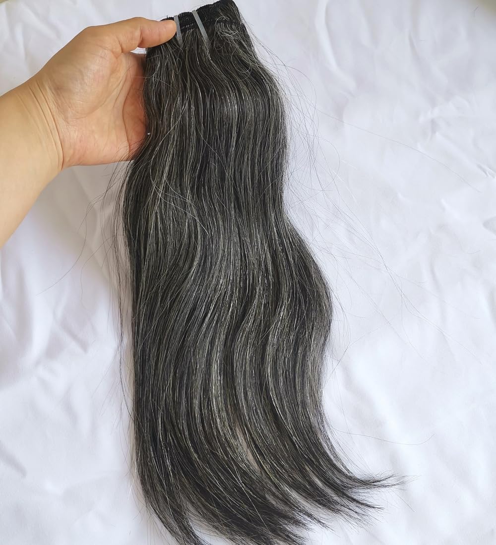 Amazon.com : Raw Straight Salt and Pepper Gray Human Hair Bundles ...